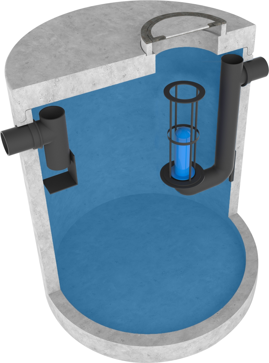 slib-/olieafscheider, beton - 15 l/s - 1.650 liter slibvang klasse B ...