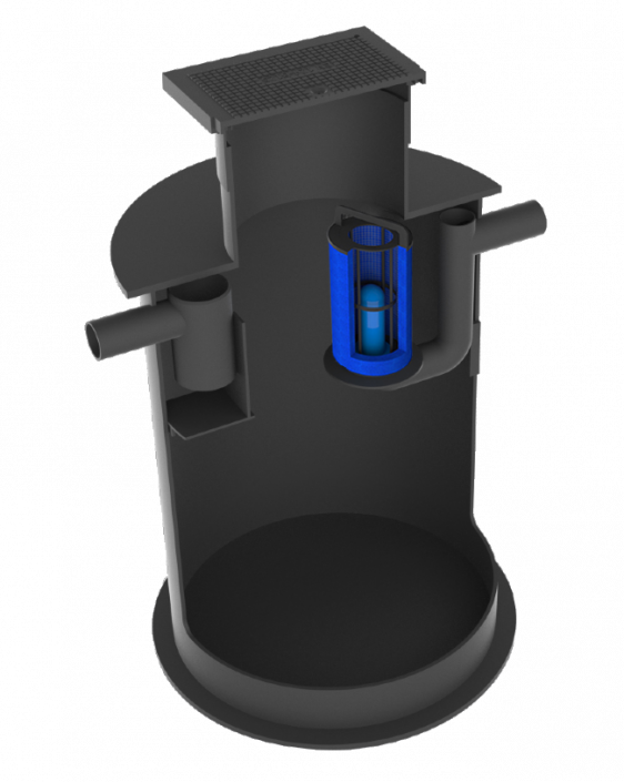 slib-/olieafscheider, HDPE- 10 l/s - 1000 liter slibvang klasse B 125 ...